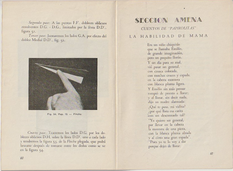 David Mitchell's Origami Heaven - History - Papirolas Escolares 1 by Vicente Solorzano Sagredo, 1946